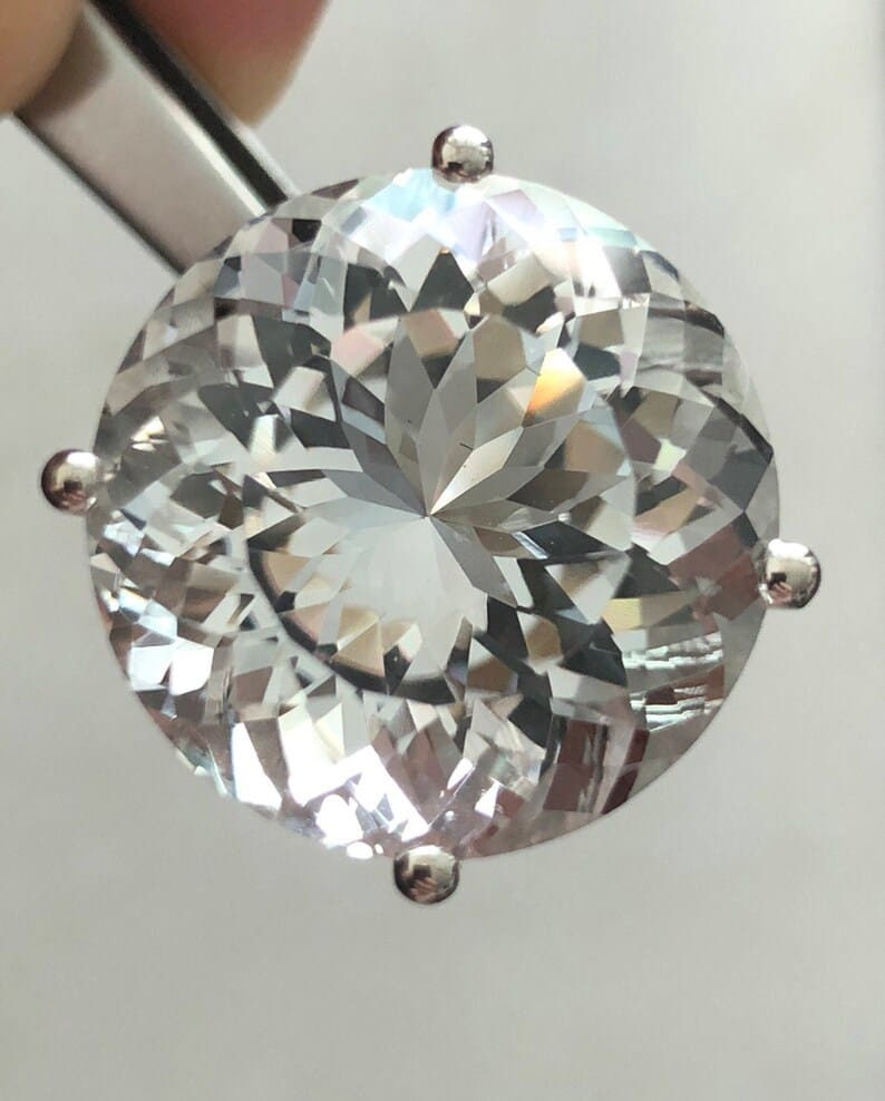 Huge Natural Crystal Quartz Ring Solid Silver 2020MM Round - Etsy