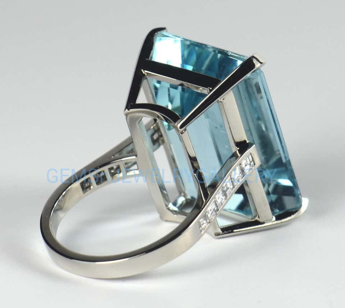 Very Large Natural Blue Topaz Ring Solid Silver 1520MM - Etsy