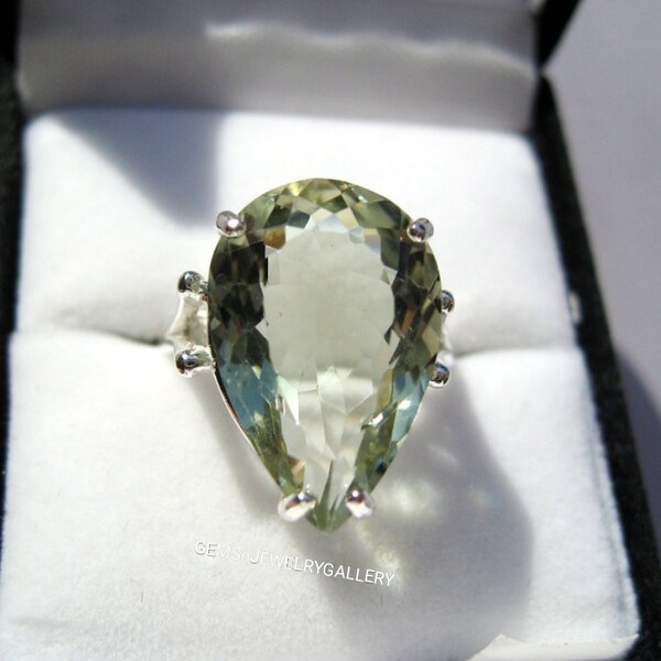 Prasiolite Ring - Etsy