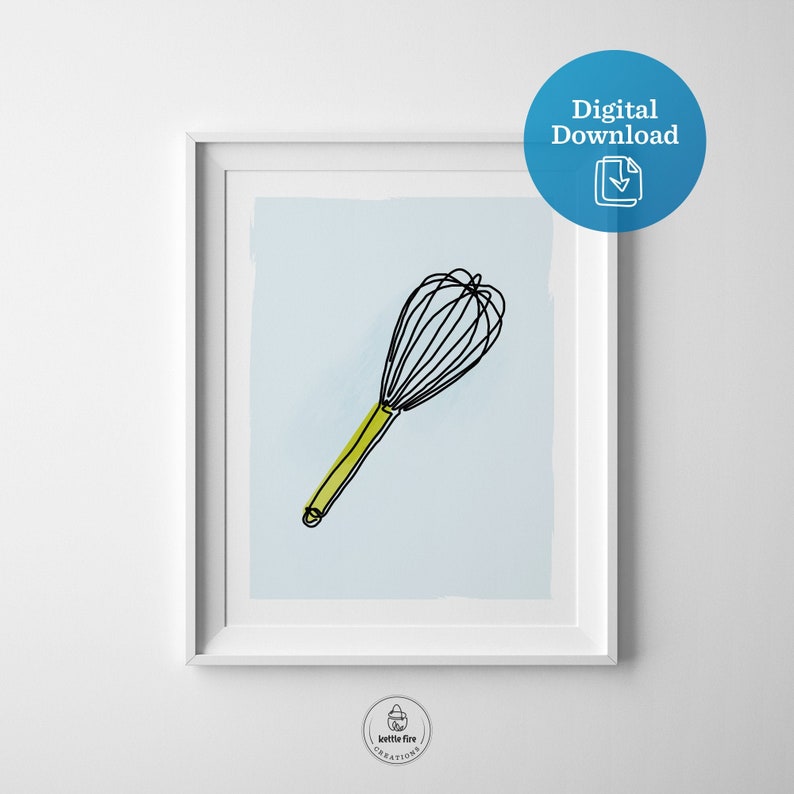 Whisk Kitchen Art, Printable Artwork, Culinary Digital Download ...