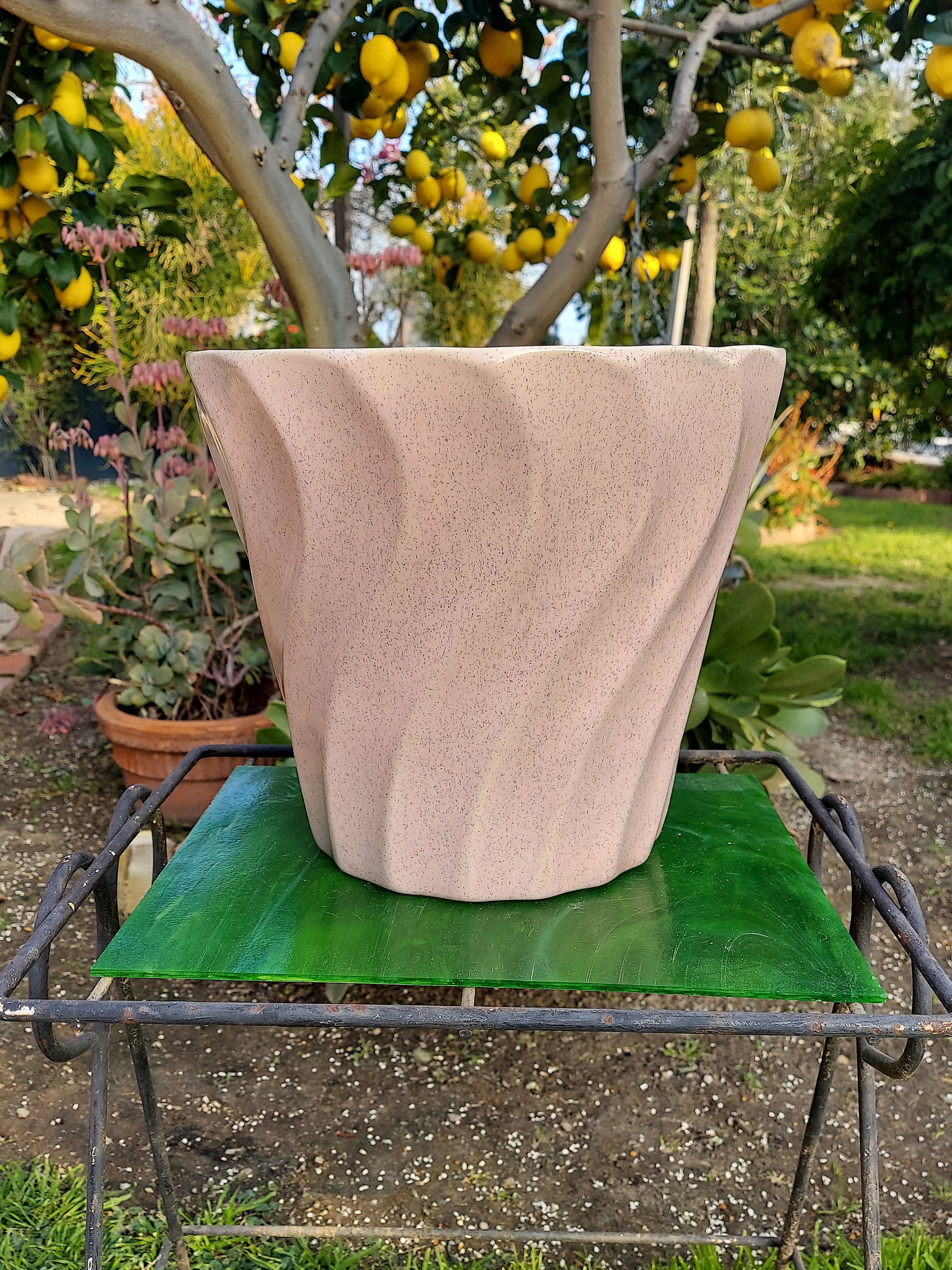 Mid Century Modern Bauer Pottery Pink Speckled Swirl Pot 10 - Etsy