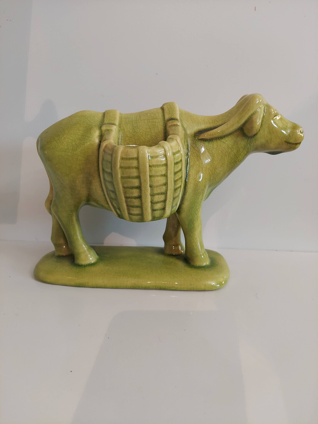 Vintage La Mirada Pottery Light Green Ox Planter - Etsy