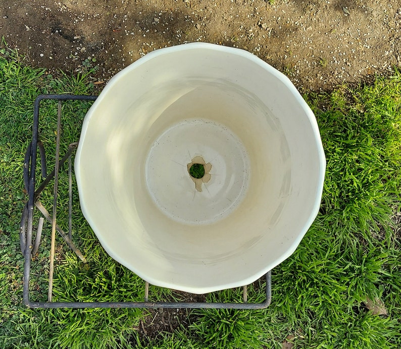 Mid Century Modern Bauer Pottery White Swirl Pot 10 - Etsy