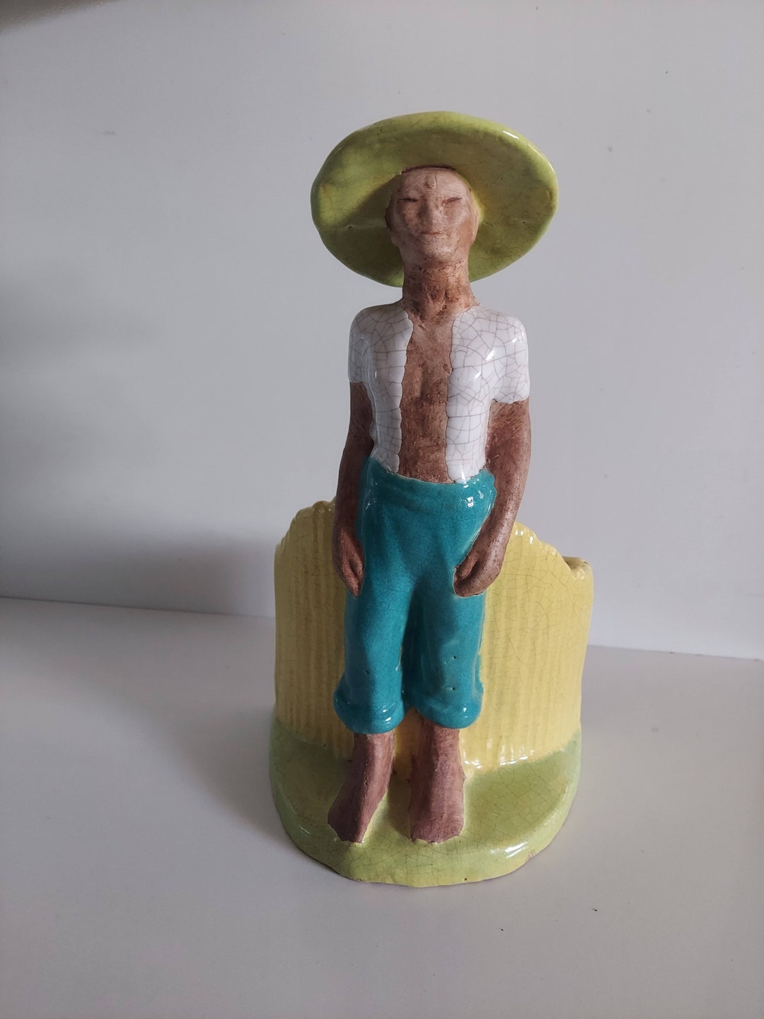 Rare Barbara Willis 12 Bamboo Figure Floral Arrangement or Centerpiece ...