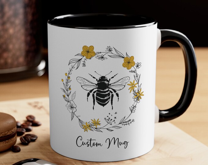 Tiny Bees Mug Handmade Pottery Bee Mug White Bee Mug Tea - Etsy