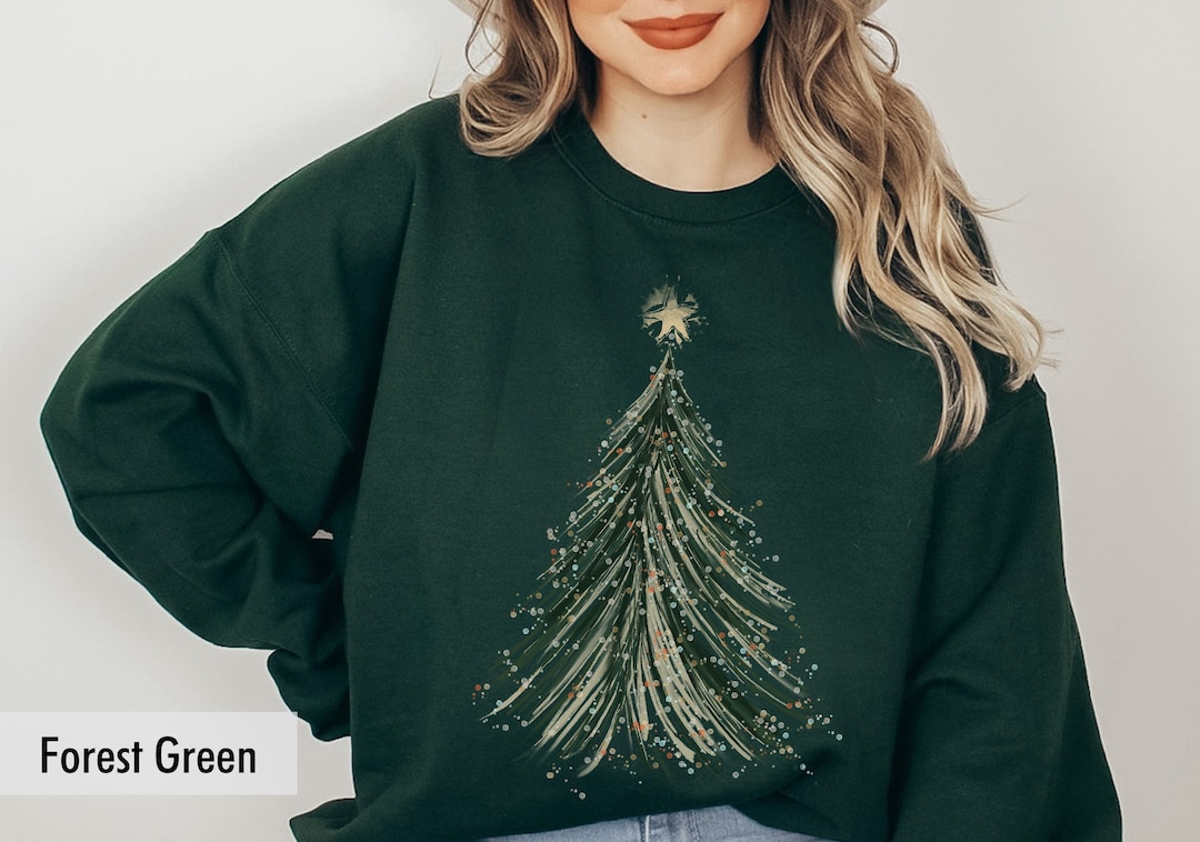 Christmas Tree Sweatshirt, Green Tree Christmas Sweater, Holiday ...