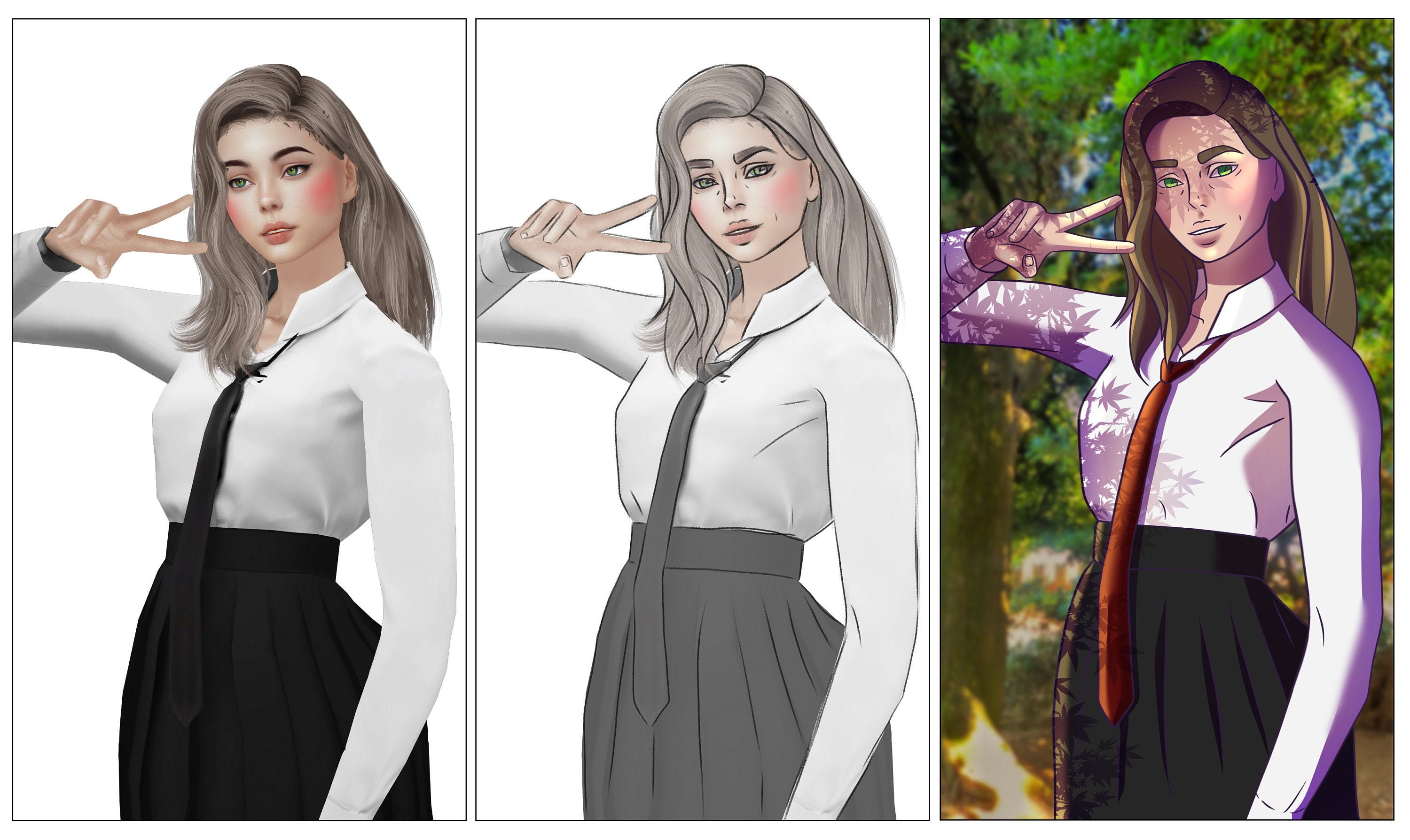 School Girl 3D model for Clip Studio Paint | Etsy