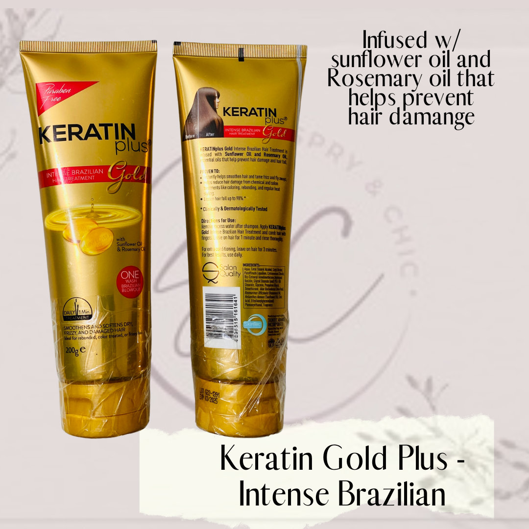 KERATIN Gold Plus Intense Brazilian Hair Treatment Hair Care Treatment ...