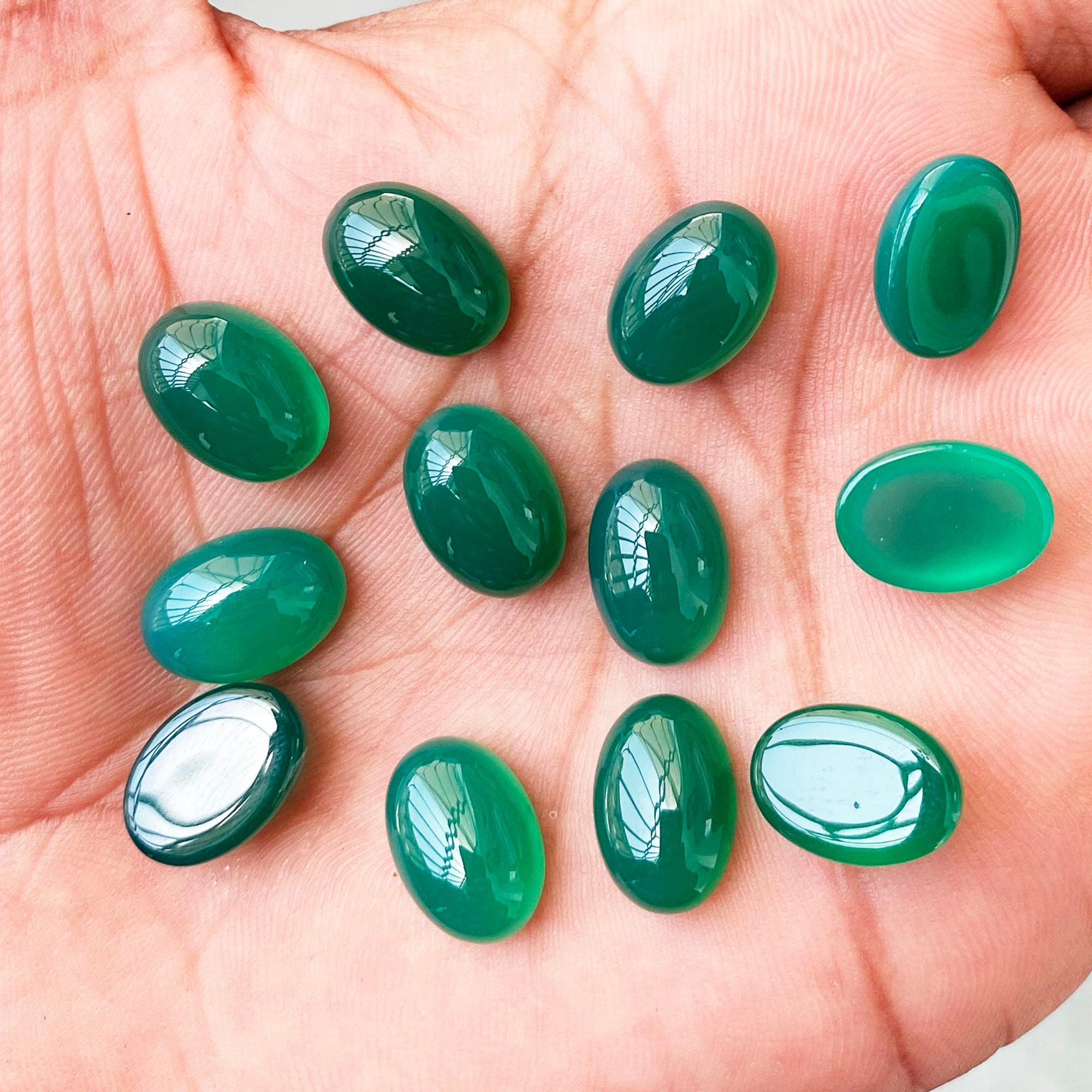 Materials Craft Supply Green Onyx Gemstone Cabochon Lot Jewelry Making ...