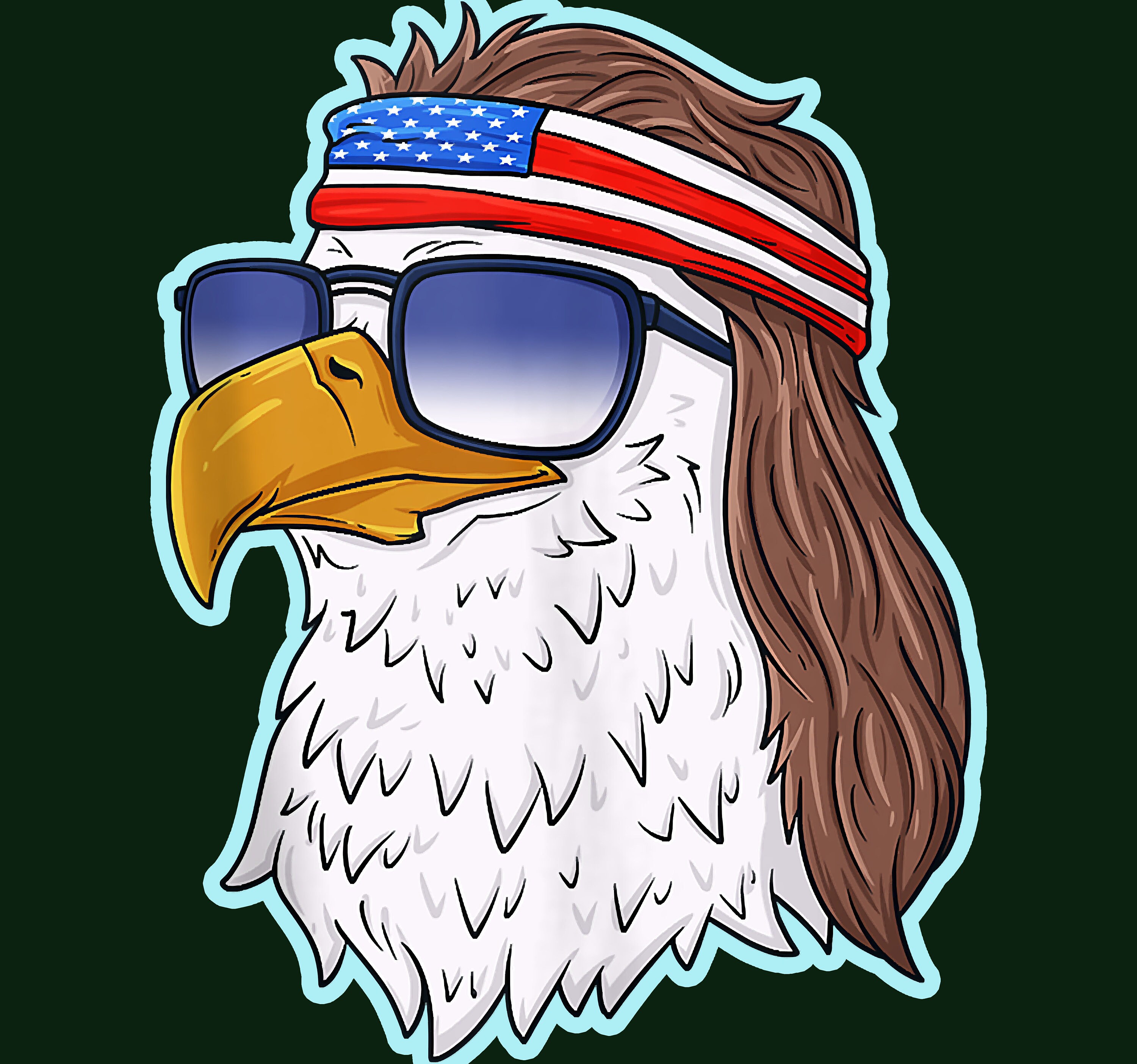 American Bald Eagle Mullet 4th Of Juli Lustige USA Patriotic | Etsy