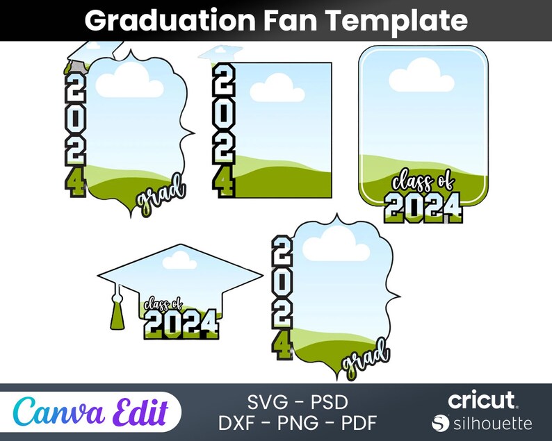 Grad Paddle Fan Template Bundle, Grad Fan, Graduation Fan Template ...