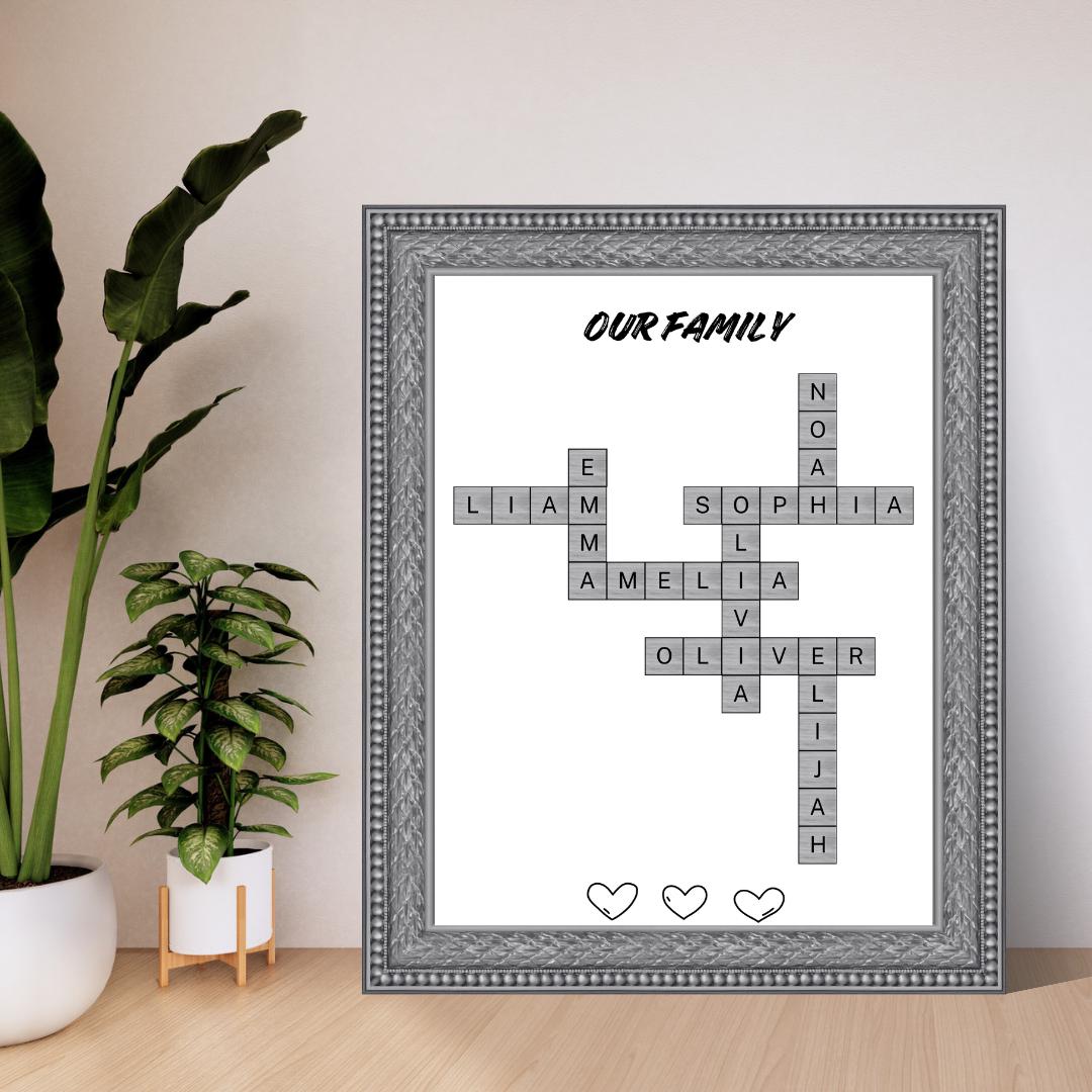 Personalized Family Puzzle, Custom Scrabble Family Print, Family Name ...