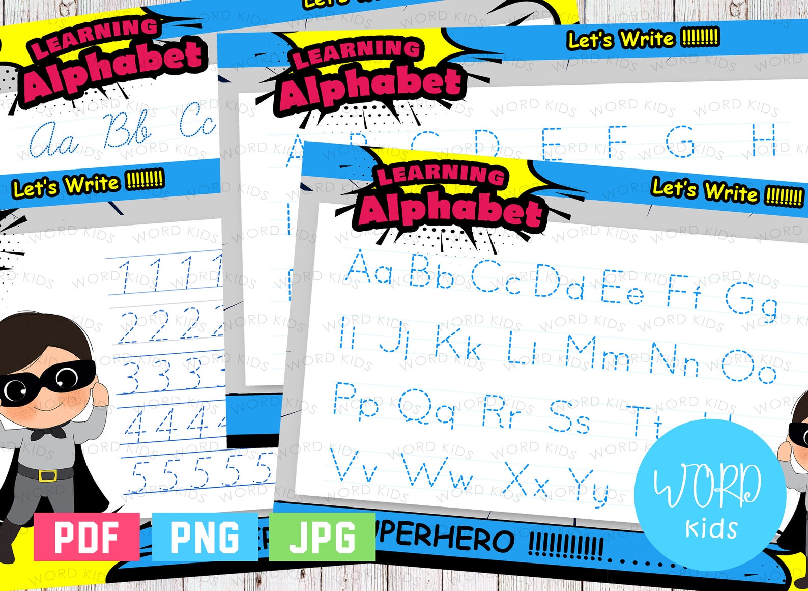 Superhero Alphabet Number Tracing ABC Letters Printable | Etsy