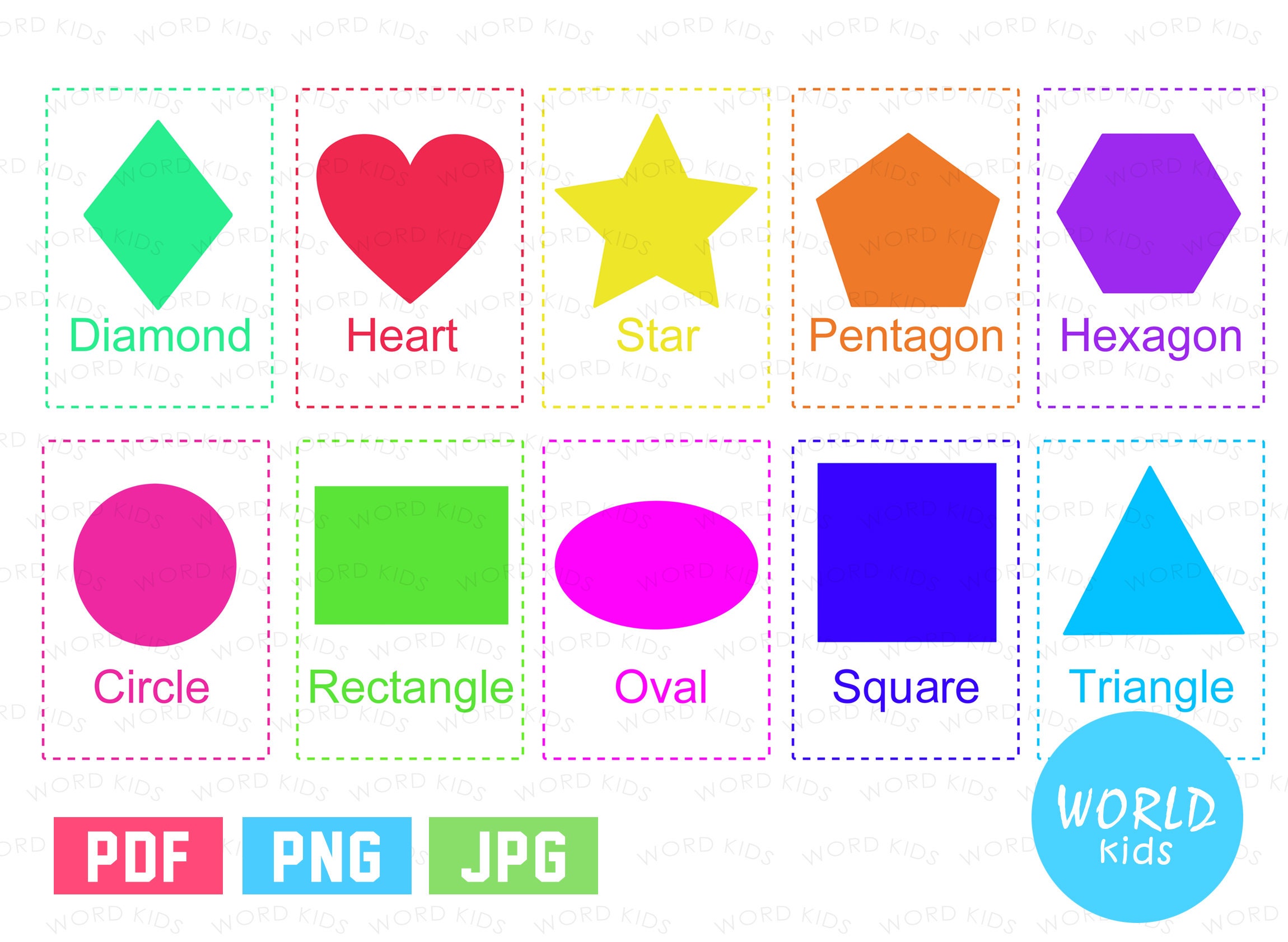 Tarjetas de color y forma imprimibles tarjetas de color | Etsy