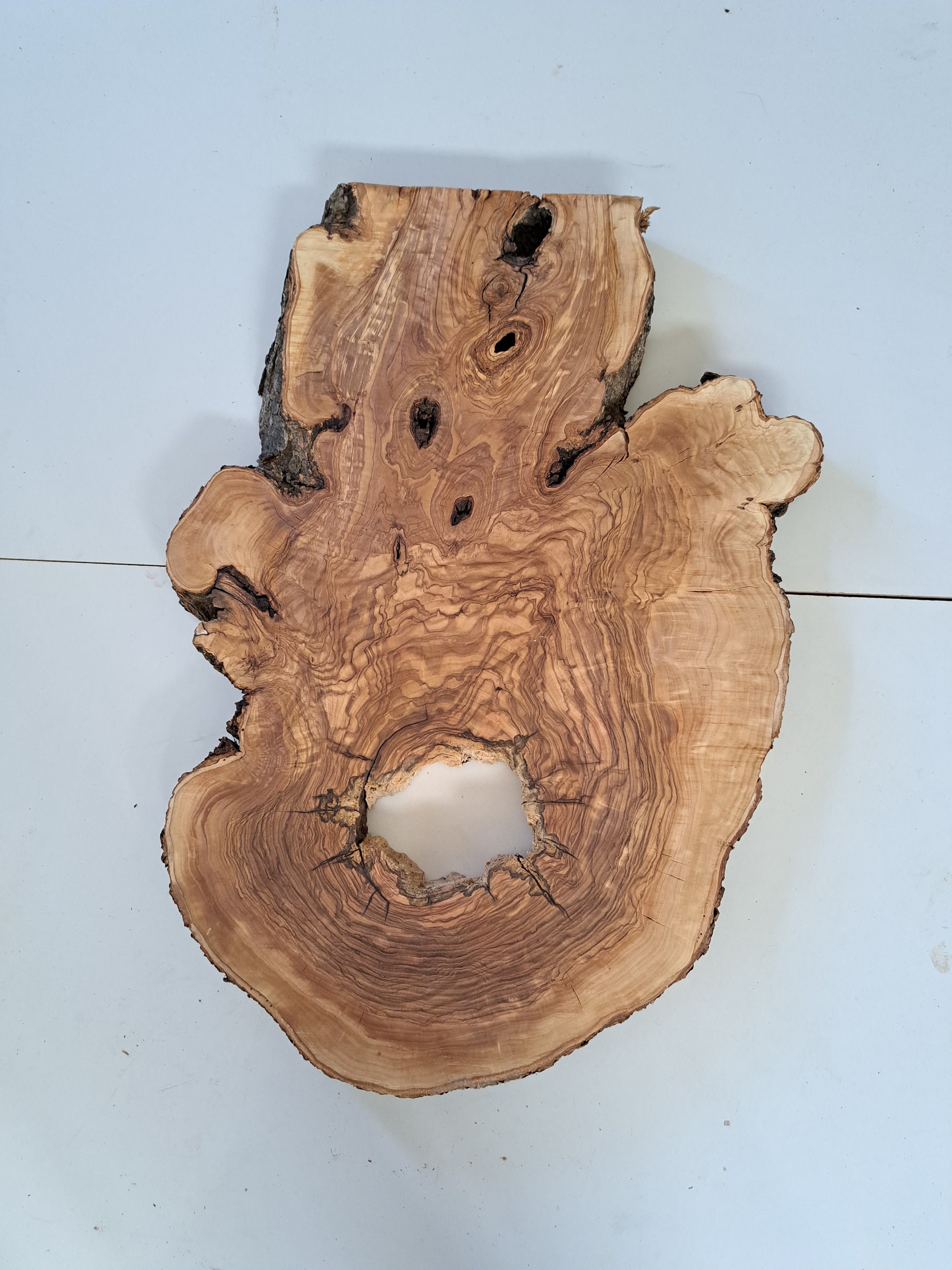 Unique Olive Live Edge Wood Slab Live Edge Olive Burl Hole Wood Slice ...