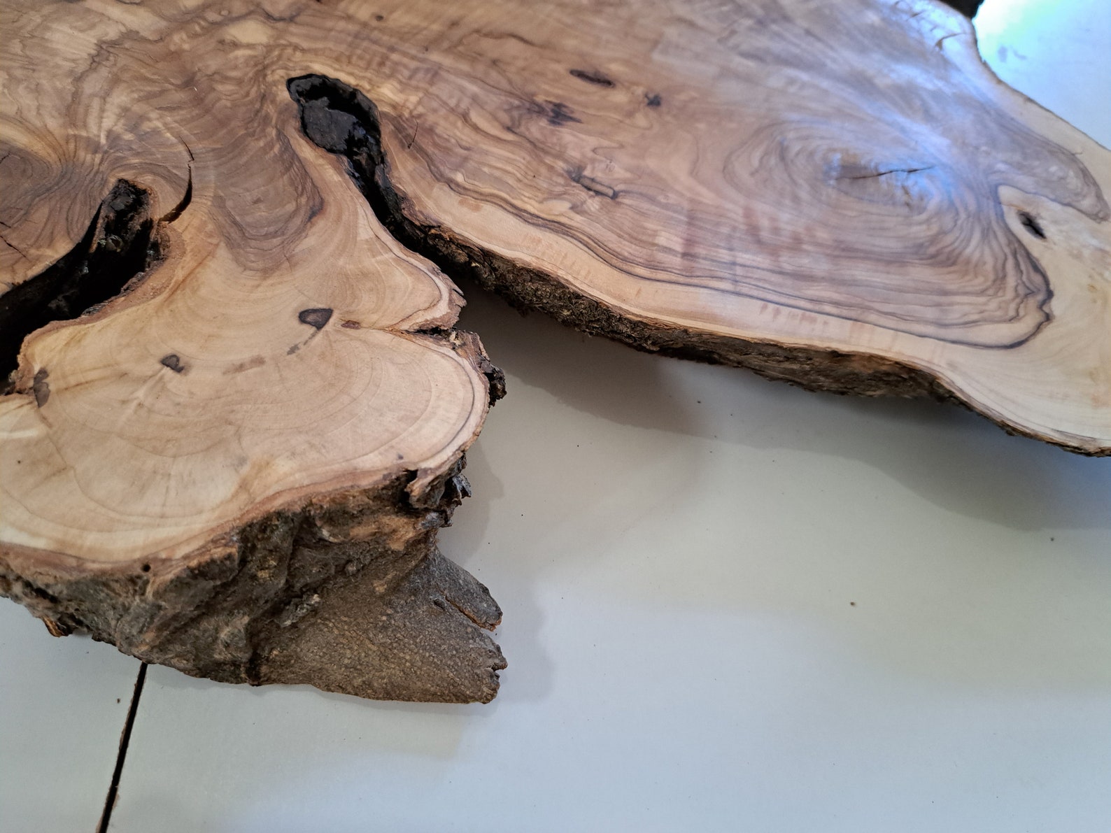 26 Olive Live Edge Wood Slab Live Edge Olive Burl Hole Wood Slice Huge ...