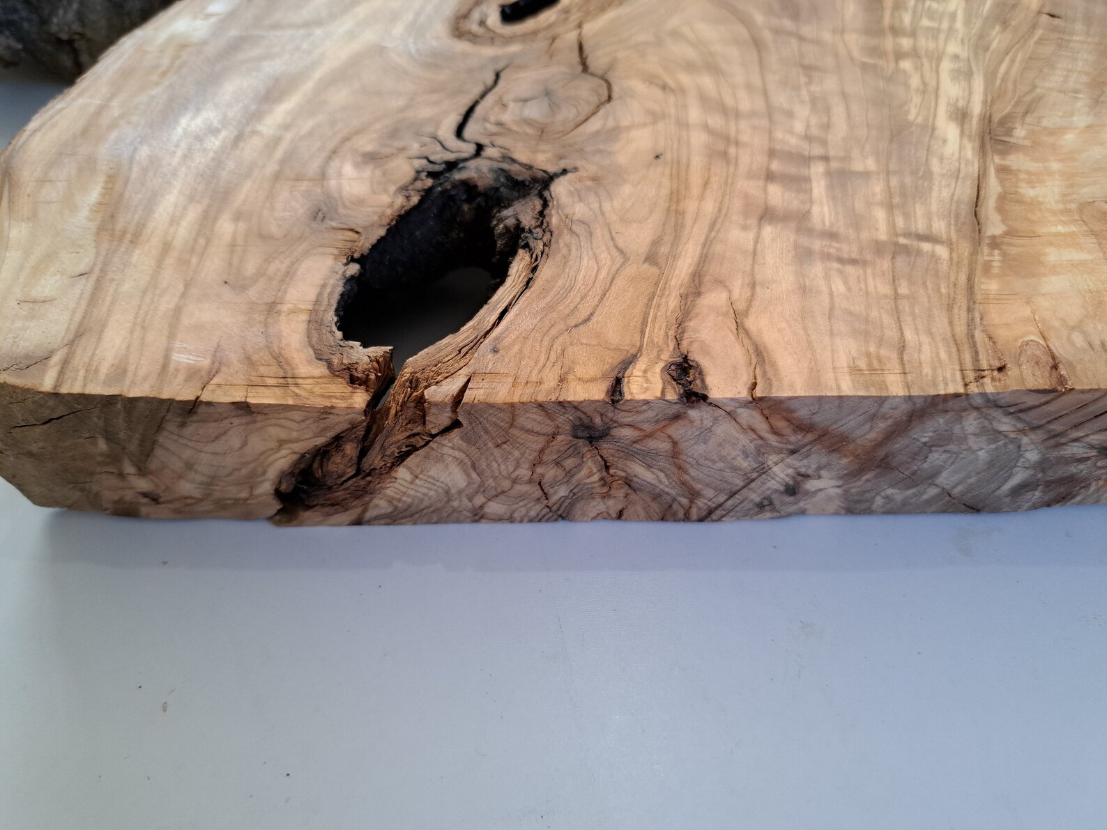 Unique Olive Live Edge Wood Slab Live Edge Olive Burl Hole Wood Slice ...