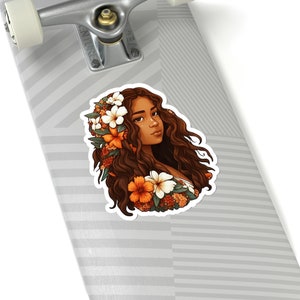 Cute Island Girl Sticker, Hawaiian Woman Decal, Tropical Vibes ...