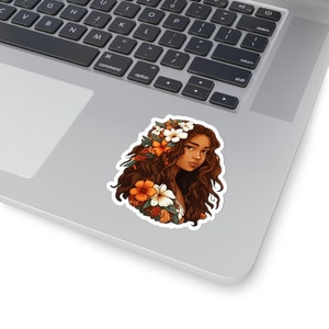 Cute Island Girl Sticker, Hawaiian Woman Decal, Tropical Vibes ...