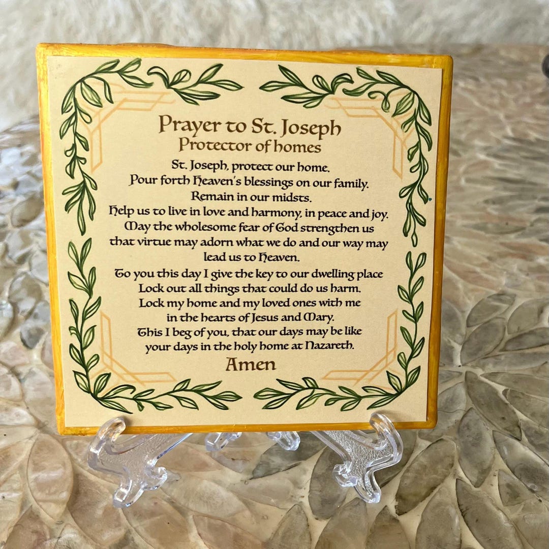 Prayer to St. Joseph, Protector of Homes - Etsy