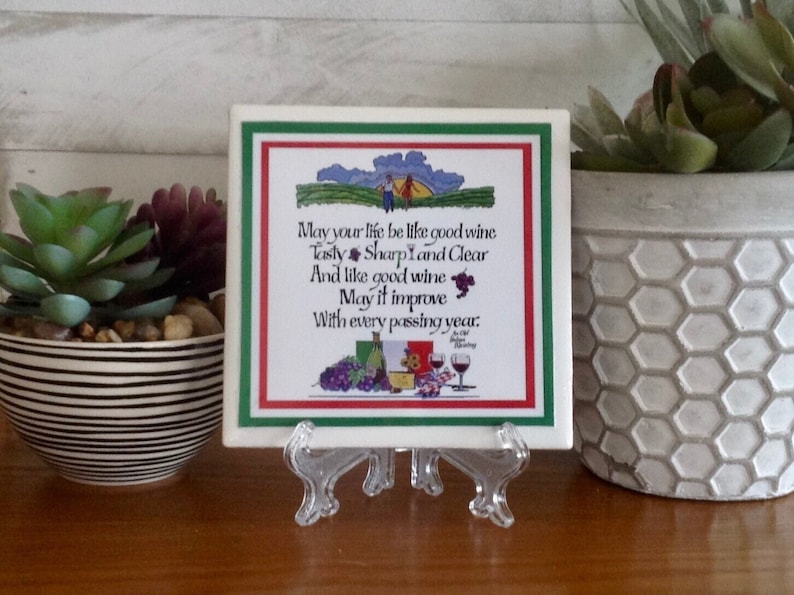 An OLD ITALIAN BLESSING. 4.25x4.25 Handcrafted Ceramic - Etsy