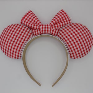 Gingham Checkered Minnie Inspired Ears - Etsy