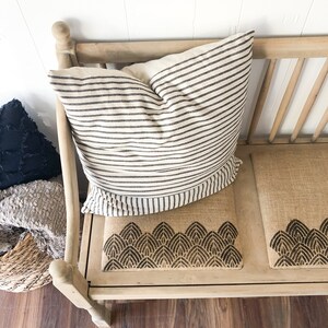 SOLD Farmhouse Burlap Bench - Etsy