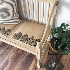 SOLD Farmhouse Burlap Bench - Etsy