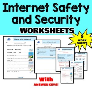 Security and Internet Safety Worksheets, Printable, Unit Test, Instant ...