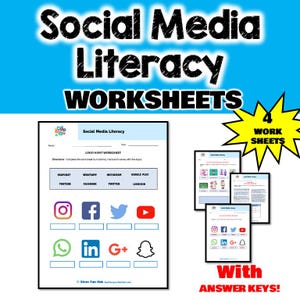 Social Media Safety and Literacy Lesson Bundle, Printables, Instant ...