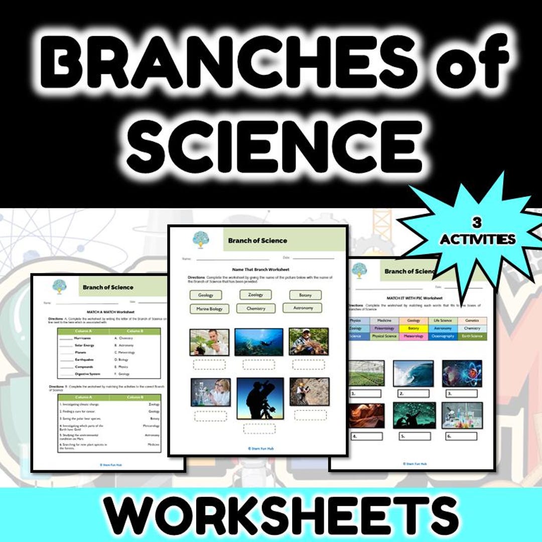 Branches of Science Worksheets | STEM Activities | Educational ...