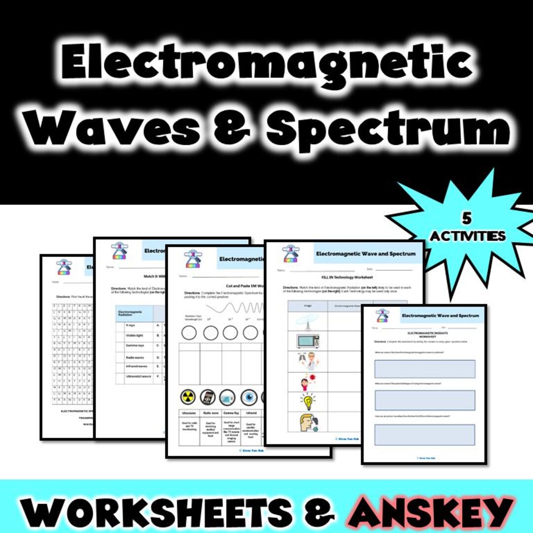 Electromagnetic Waves Test, Worksheets, Physics Education, Science ...