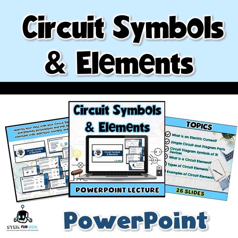 Electronics Circuit Symbols Lesson: STEM Worksheets, Unit Test (digital ...