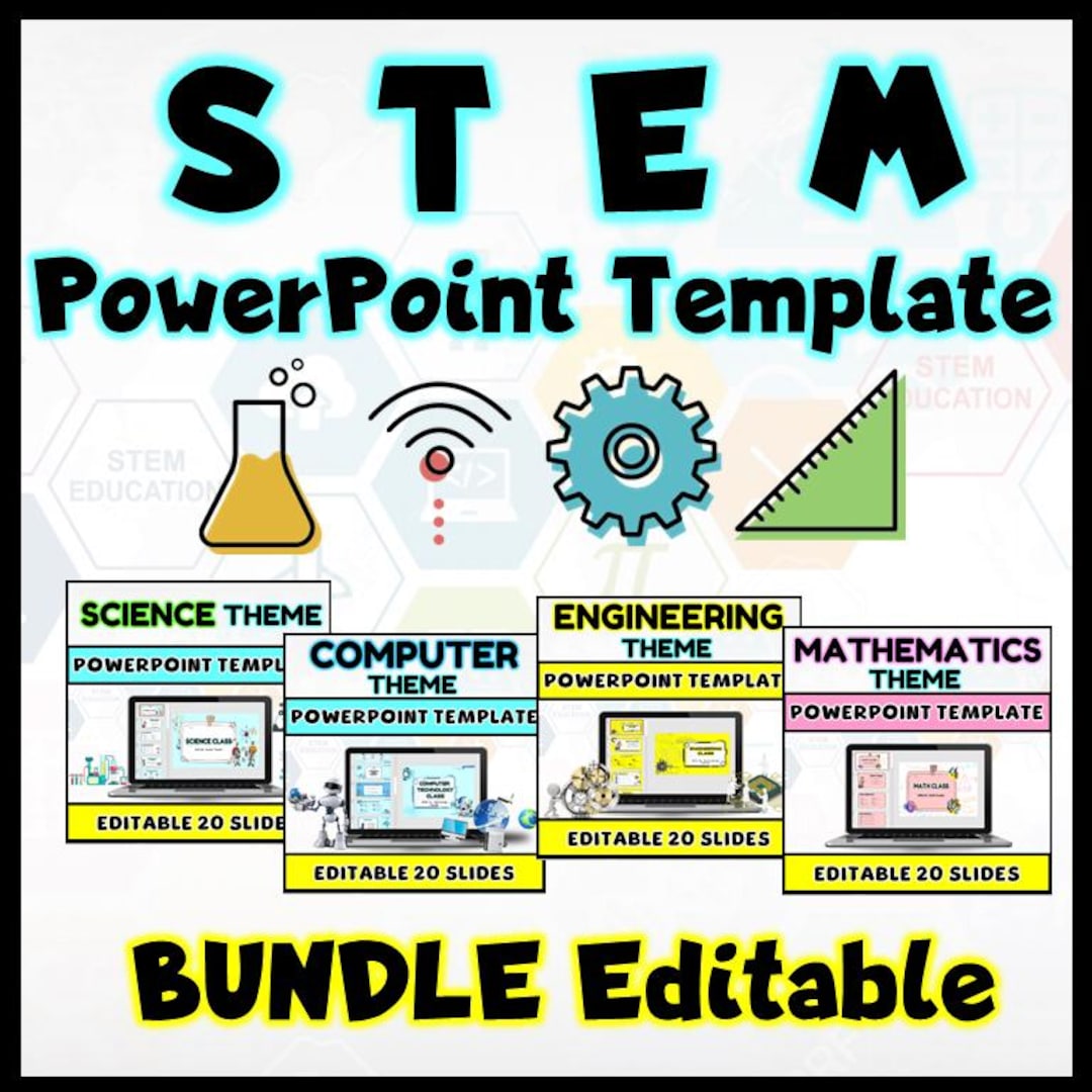 STEM Powerpoint Template Bundle for Teachers Editable Slides Science ...