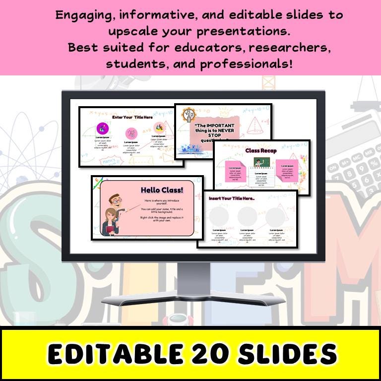 Editable Math Powerpoint Template: Middle & High School Teaching ...