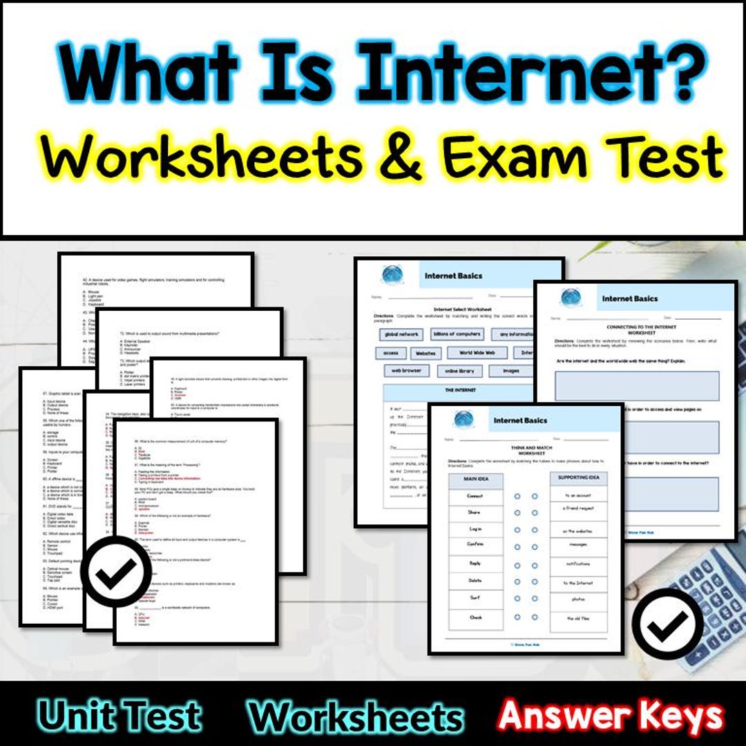 Basics of the Internet Worksheets, Unit Test What is the Internet ...