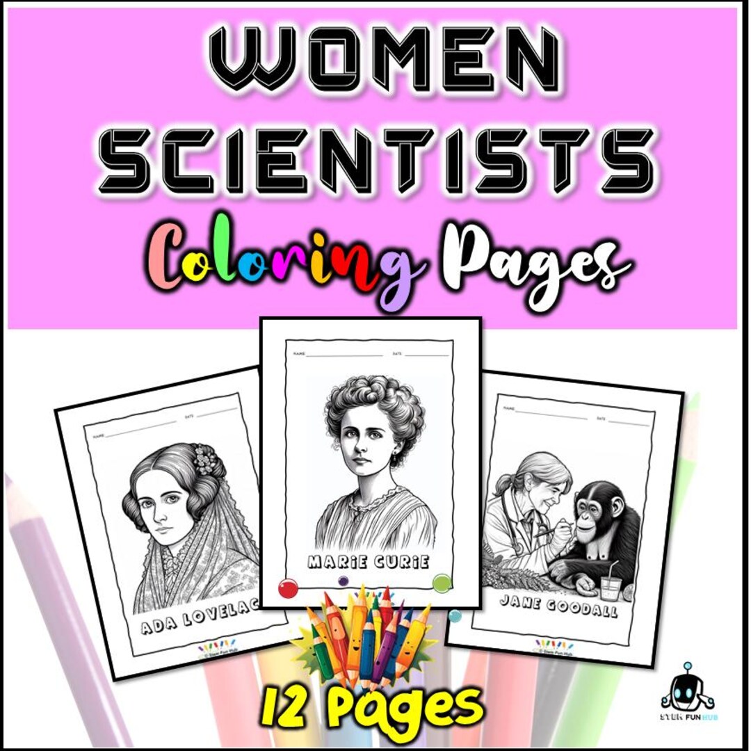 Famous Women STEM Scientists Coloring Pages - Etsy