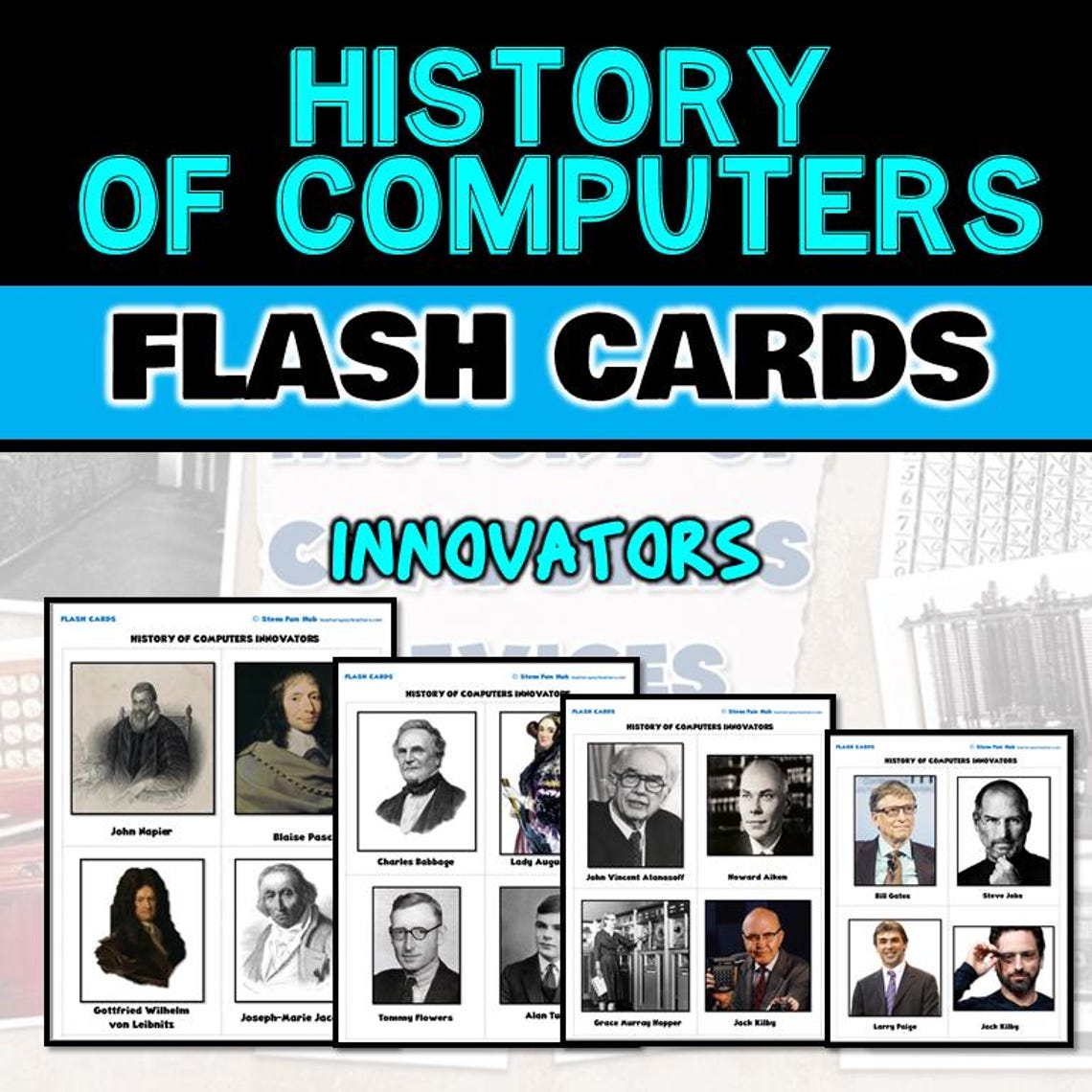 Computer History Flashcards: Inventors Study Aid (digital Download) - Etsy