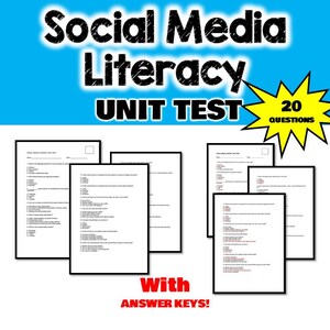 Social Media Safety and Literacy Lesson Bundle, Printables, Instant ...