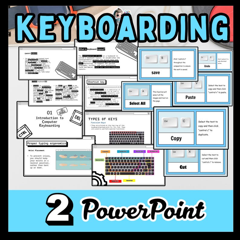 Computer Keyboard Basics and Typing Skills for Beginners Lesson Bundle ...