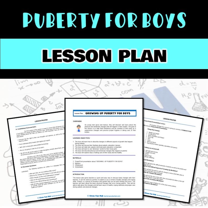 PUBERTY FOR BOYS Bundle | Lesson Plan | Powerpoint Guide | Worksheets ...
