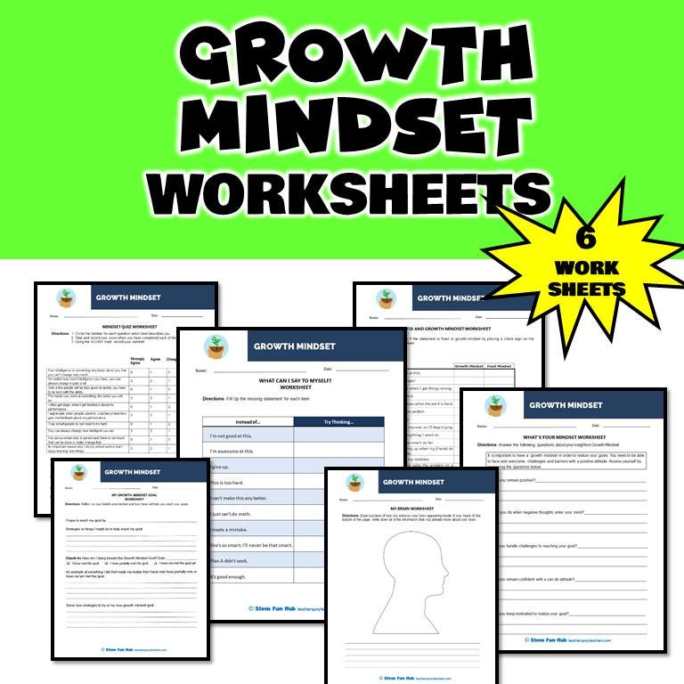 Growth Mindset Worksheets: SEL Activities for Teens (digital Download ...
