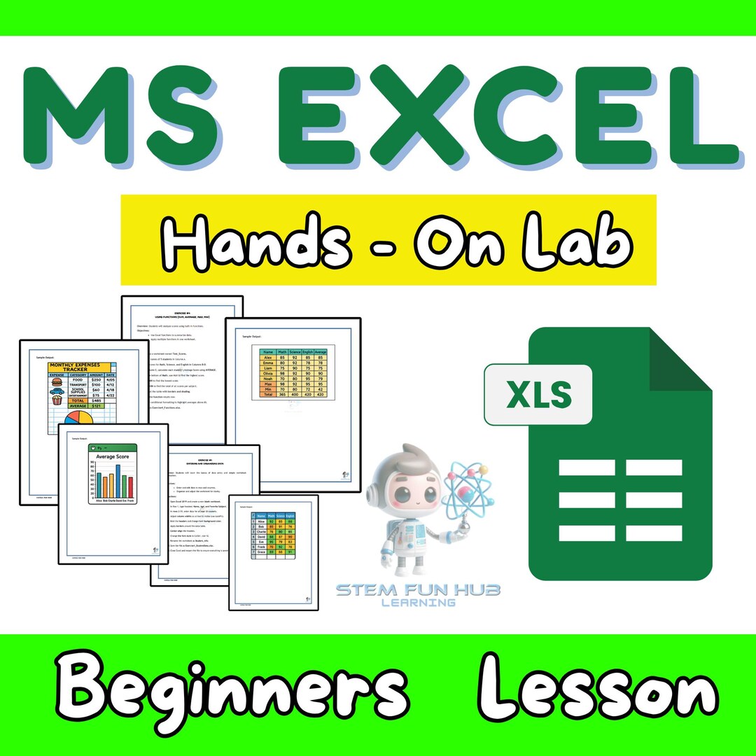 Basics of Microsoft Excel for Beginners 15 Lab Activities Hands On ...