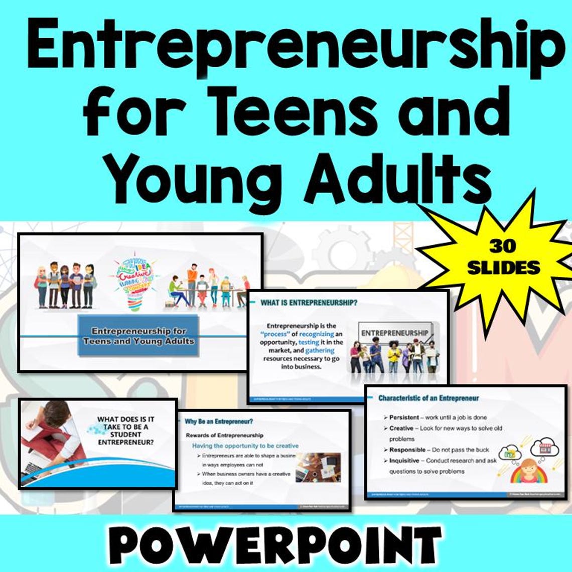 Entrepreneurship Lesson Bundle for Teens: Business Planning, Financial ...