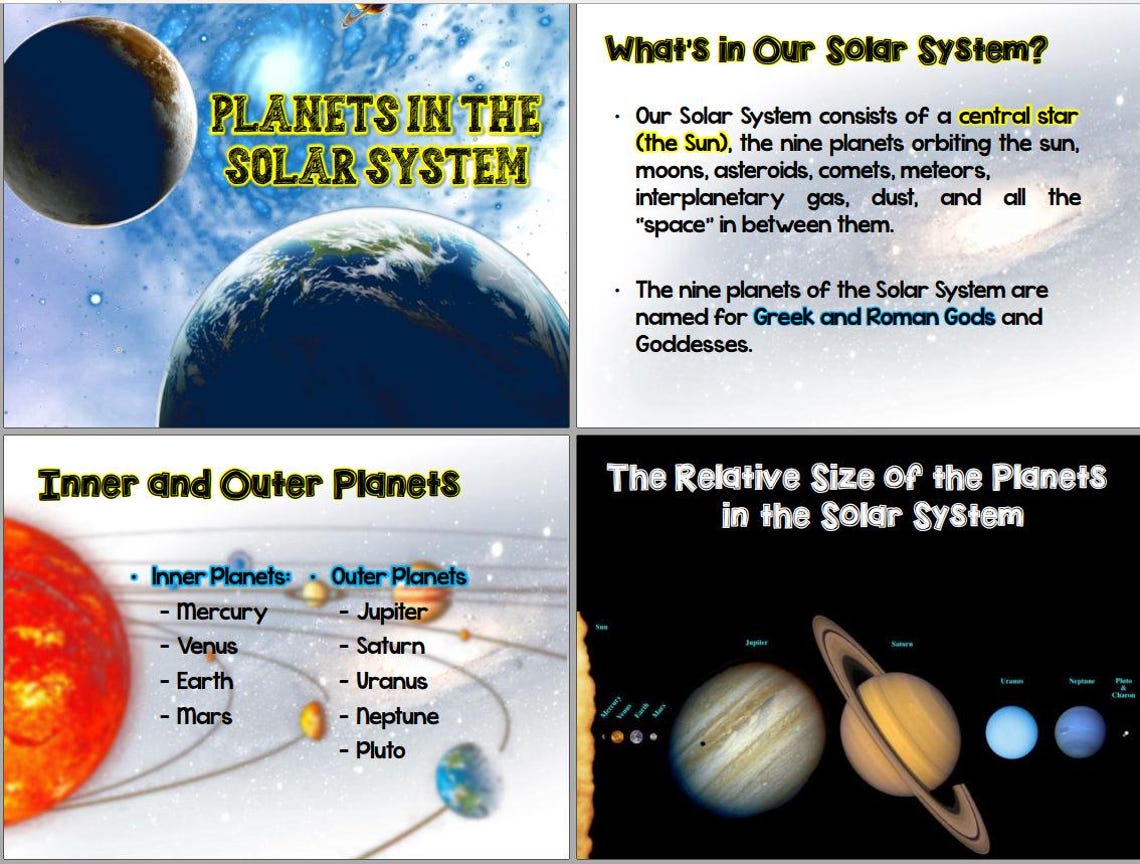 SOLAR SYSTEM and Phases of the Moon and Earth Seasons Slide ...