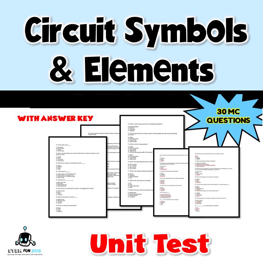 Electronics Circuit Symbols Lesson: STEM Worksheets, Unit Test (digital ...