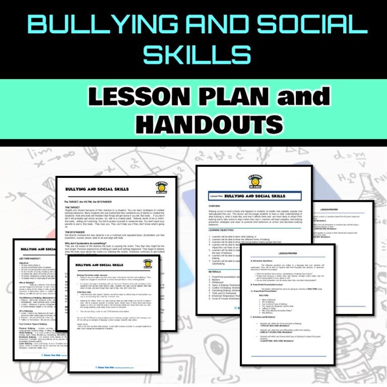 Anti-bullying Social Skills Lesson Bundle: SEL Activities for Teens ...