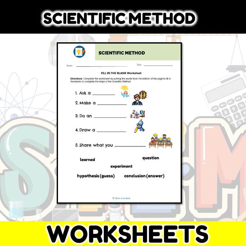 Scientific Method Learning Worksheets | Classroom Science Tools | Kids ...