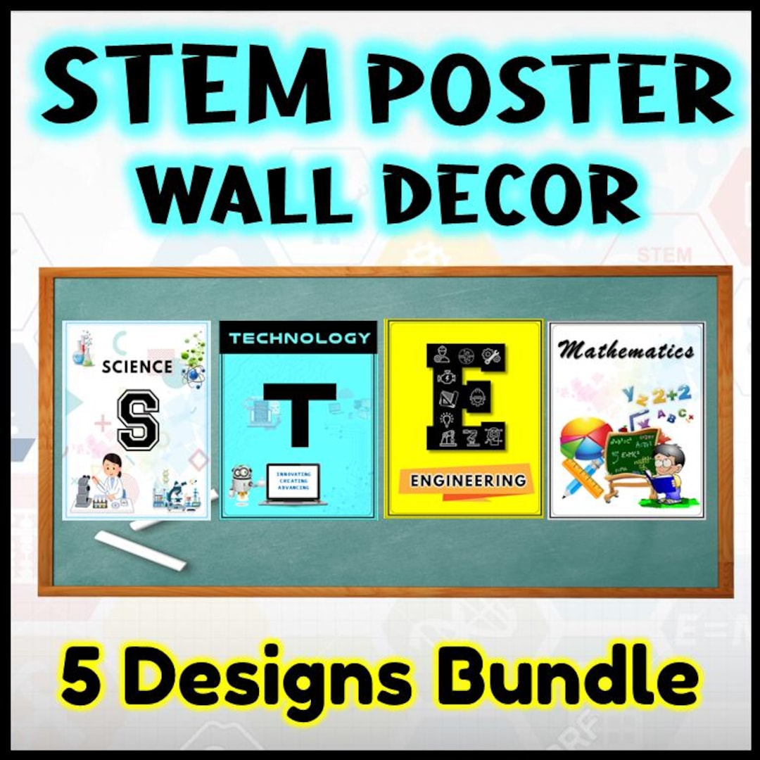 STEM Classroom Poster Set: Science, Technology, Engineering, Art, Math ...