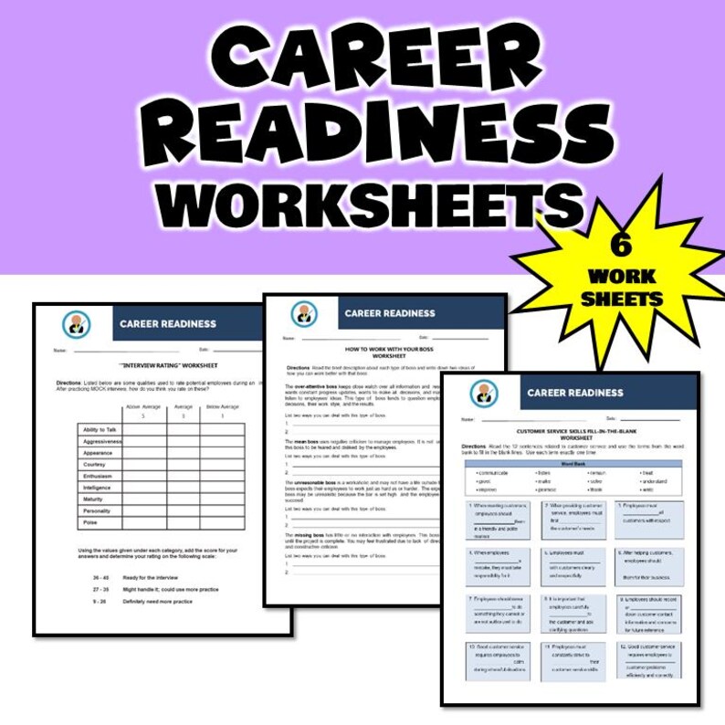 Career Readiness Bundle: Job Interview Skills, Worksheets (digital ...